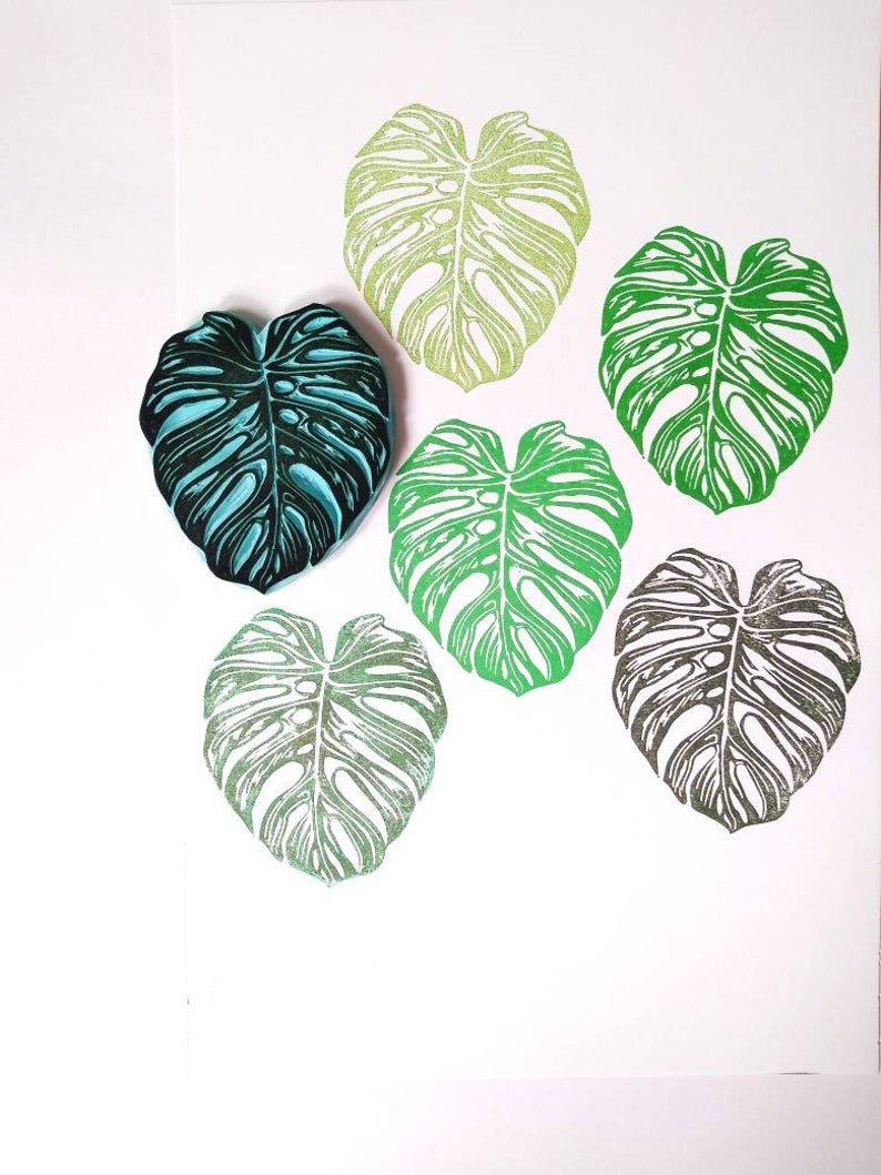 Large Monstera Leaf Rubber Stamp Plant Lover Gift - Etsy