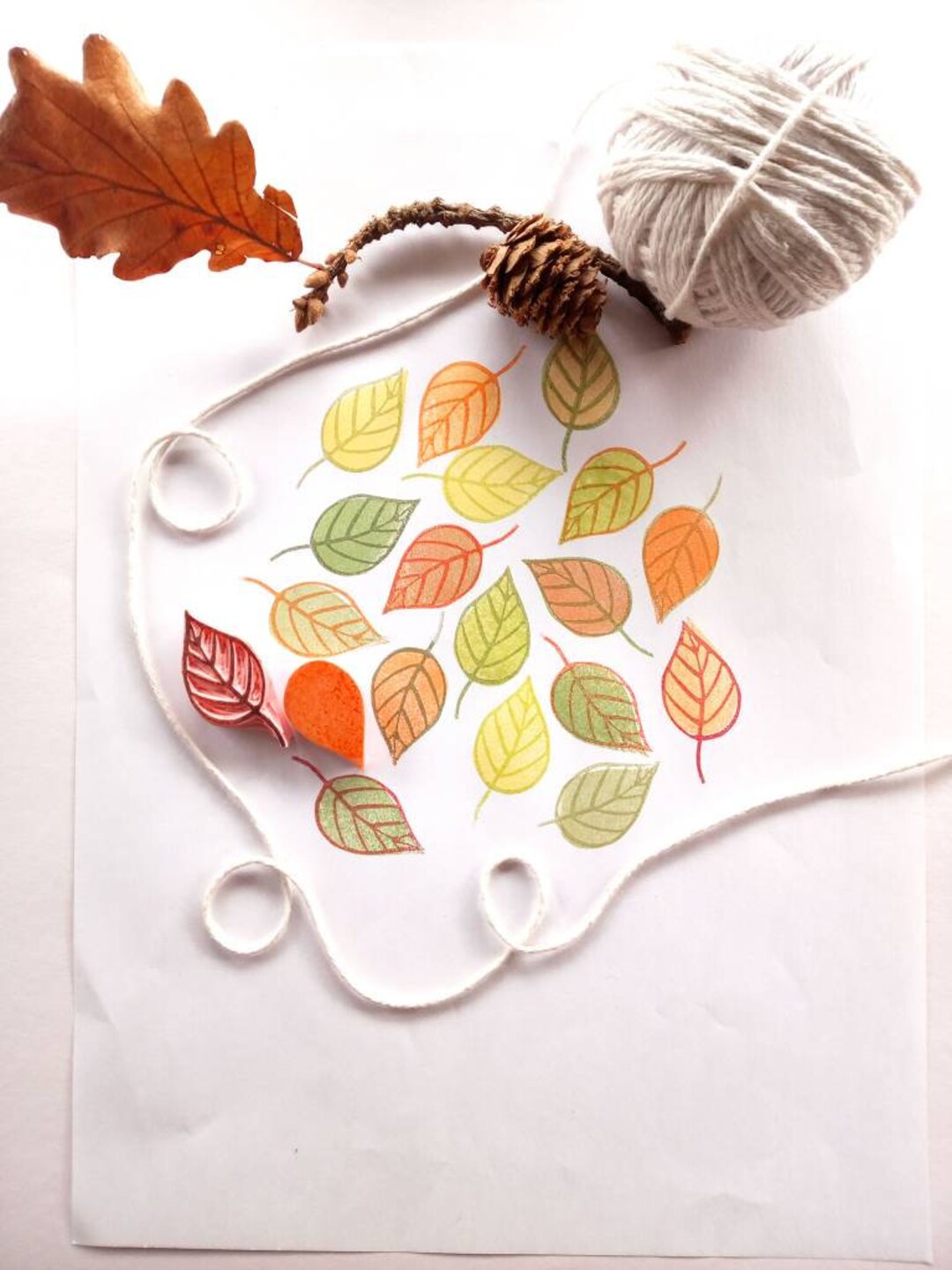 Leaf Rubber Stamp, Autumn Leaf Stamp - Etsy