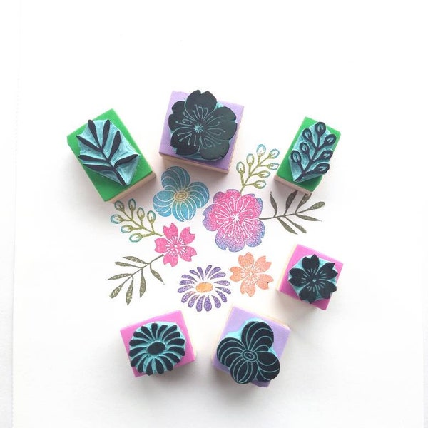 Floral Rubber Stamp - Etsy