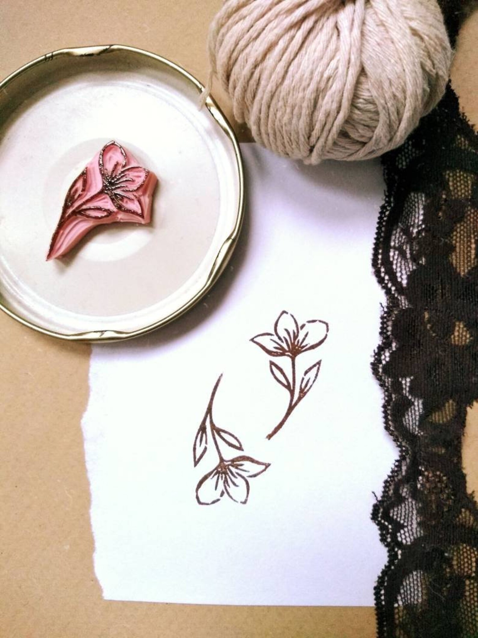 Flower Rubber Stamp Floral Decor. - Etsy