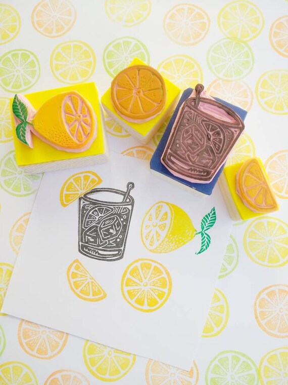 Cocktail Stamp Party Drink Stamp Gin and Tonic Gift | Etsy