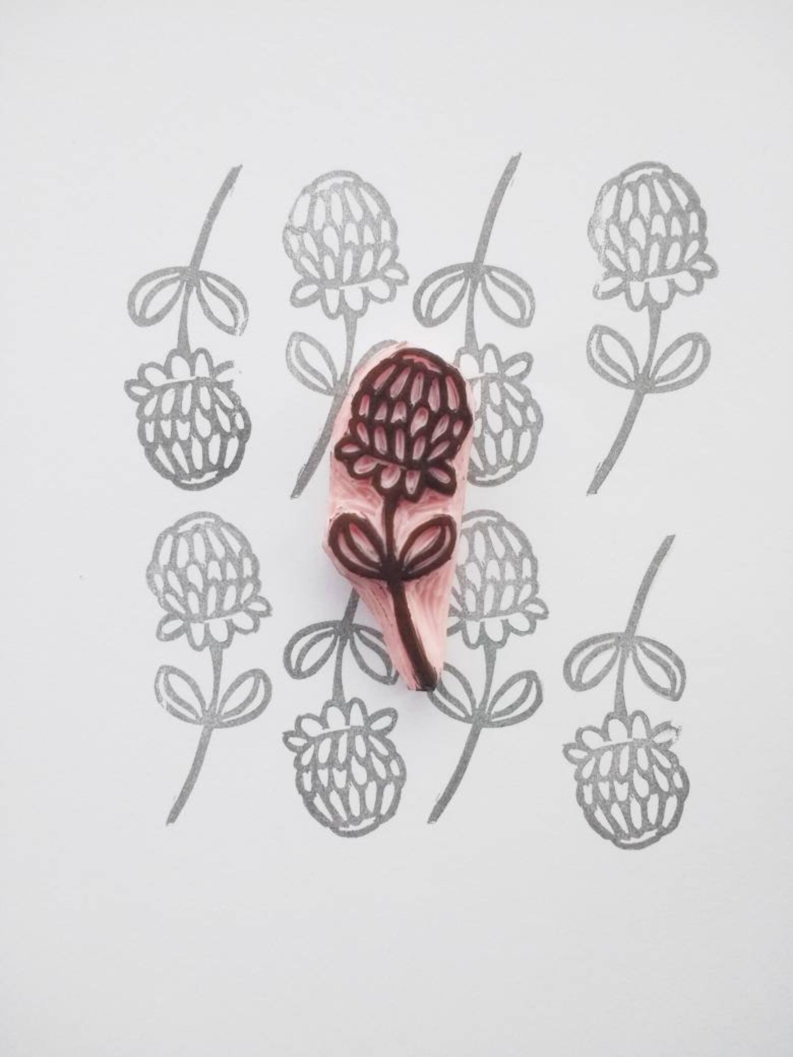 Thistle flower rubber stamp wild flower stamp flower decor | Etsy