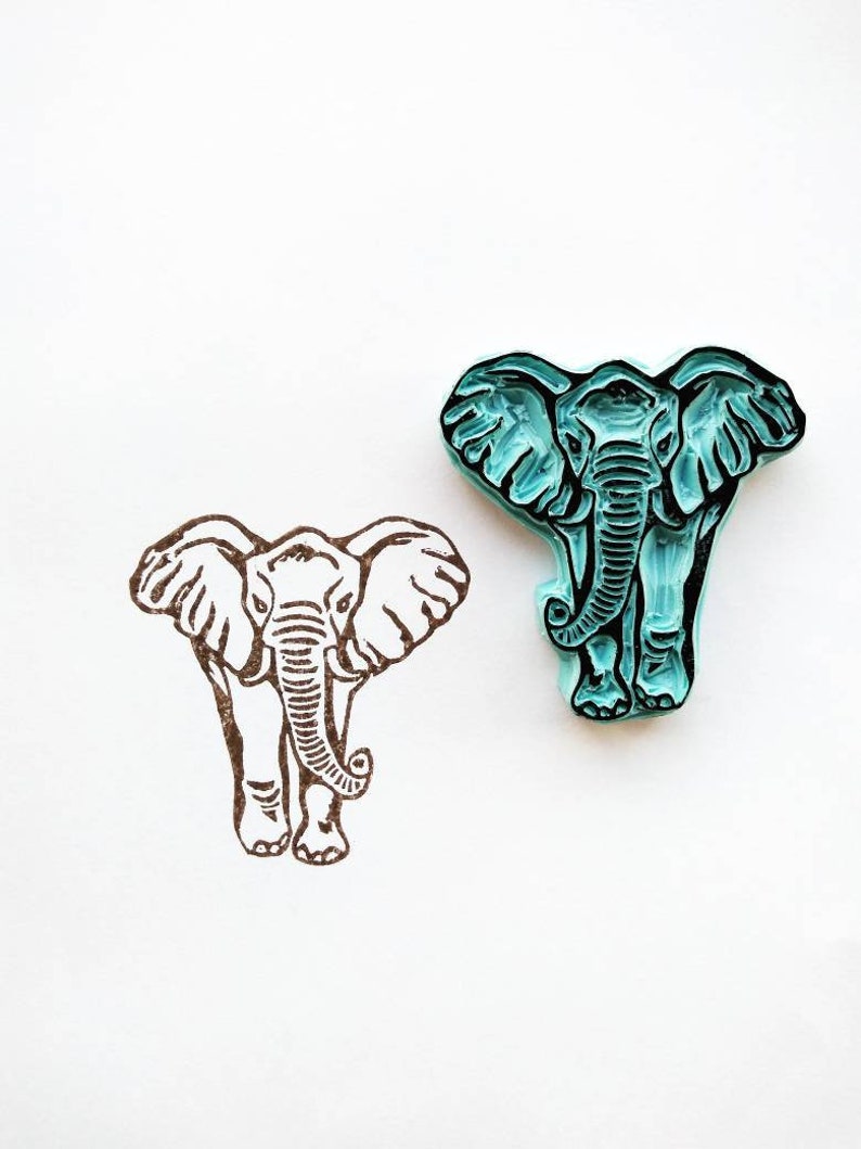 Elephant Rubber Stamp Animal Lover Gift and Nature Decor - Etsy