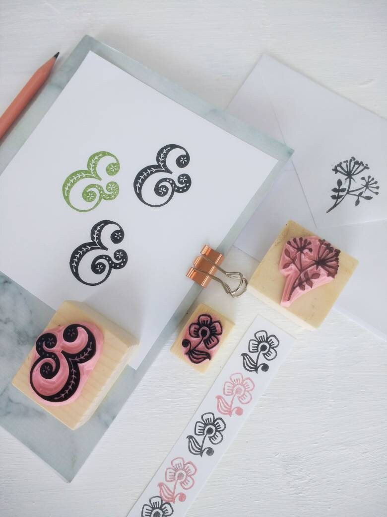 Ampersand rubber stamp initial stamp symbol stamp wedding | Etsy