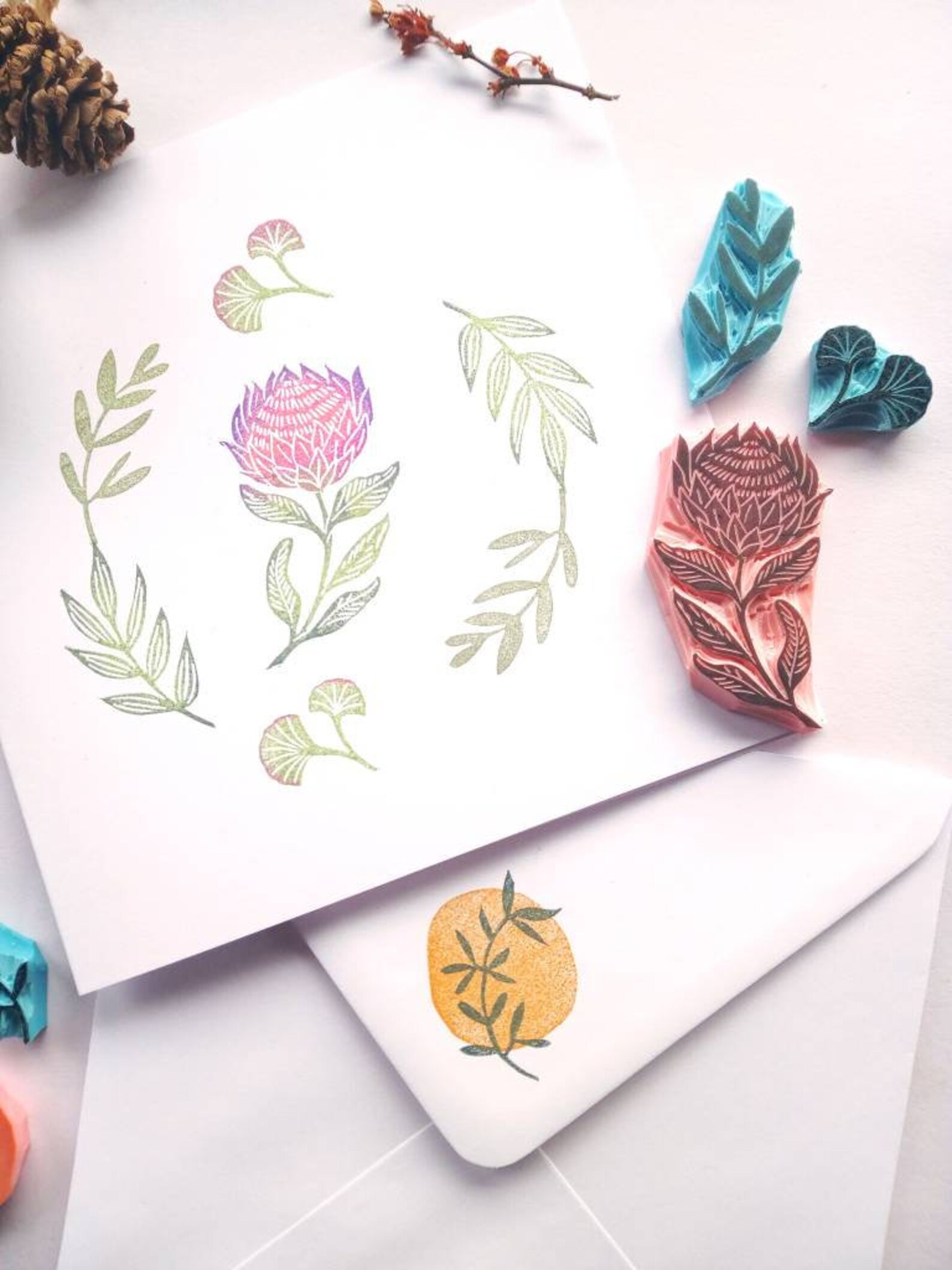 Protea Flower Rubber Stamp. - Etsy