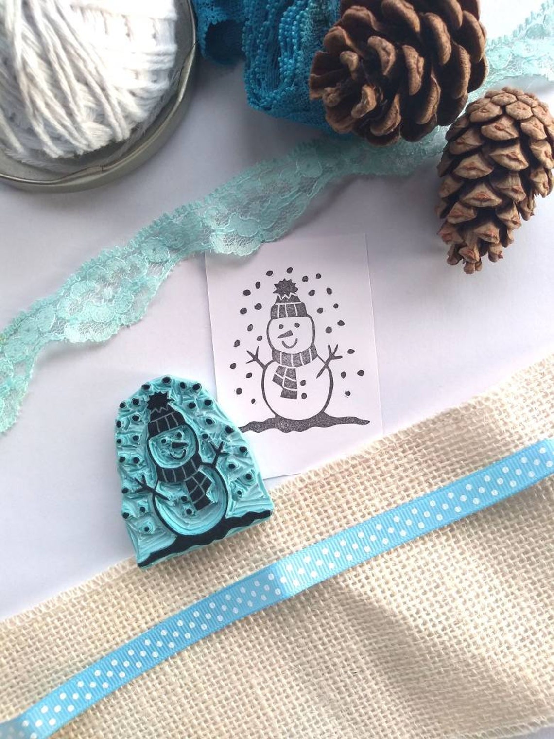 Snowman Rubber Stamp. | Etsy