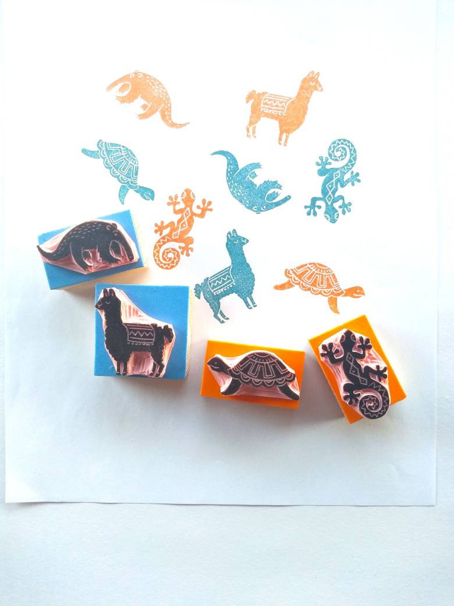 Animal Rubber Stamps Larma Stamp Lizard Stamp Turtle Stamp - Etsy UK