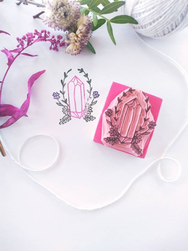 Crystal rubber stamp mystical decor gem stamp crystal | Etsy
