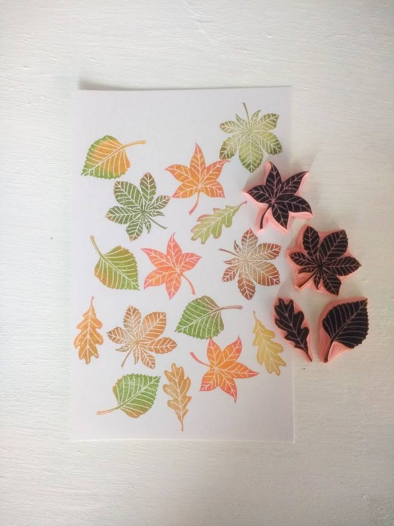 Autumn Leaf Stamp Set Fall Decor Autumn Wedding Decor Leaf | Etsy UK