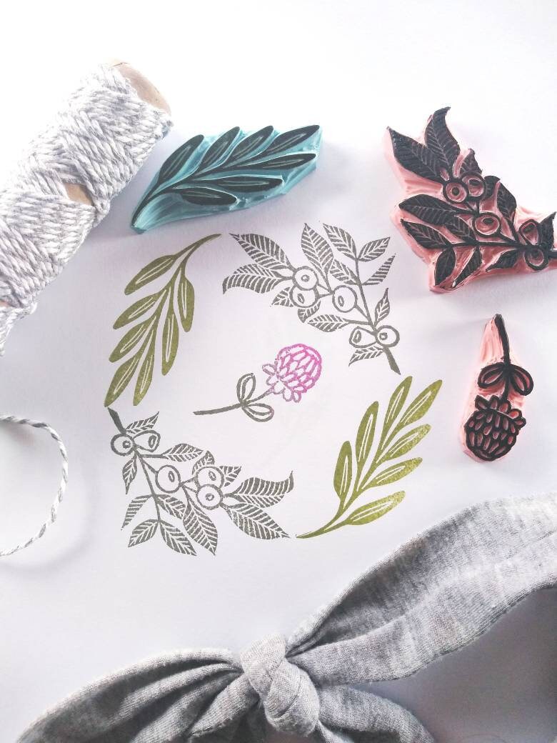 Thistle flower rubber stamp wild flower stamp flower decor | Etsy