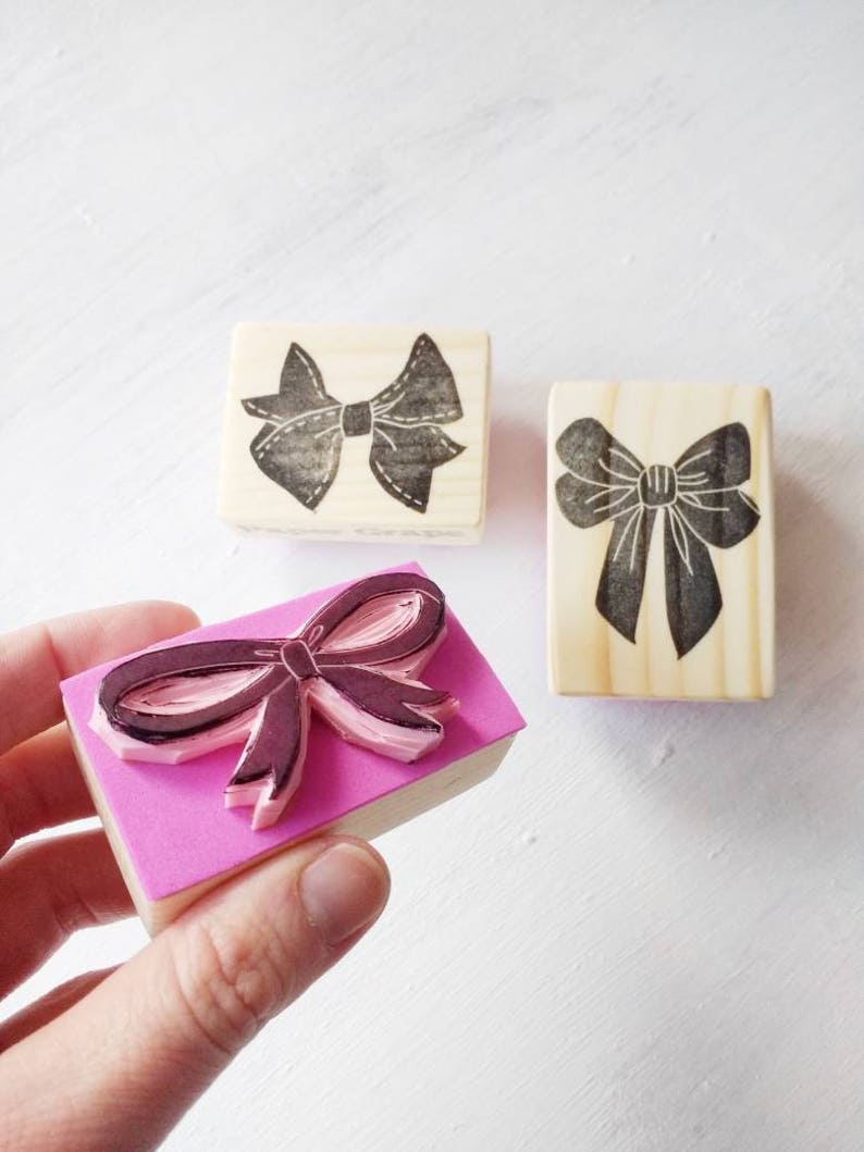 Bow Stamp Ribbon Stamp Bow Stamp Set Ribbon Bow Stamp | Etsy