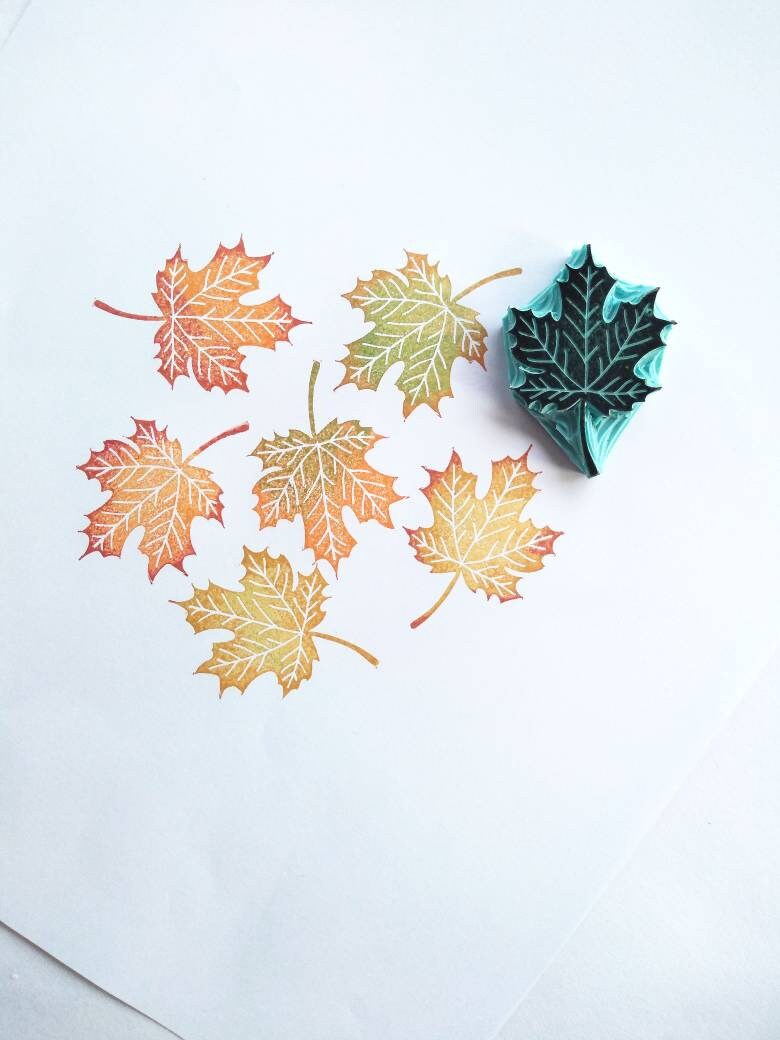 Maple Leaf Rubber Stamp. | Etsy UK