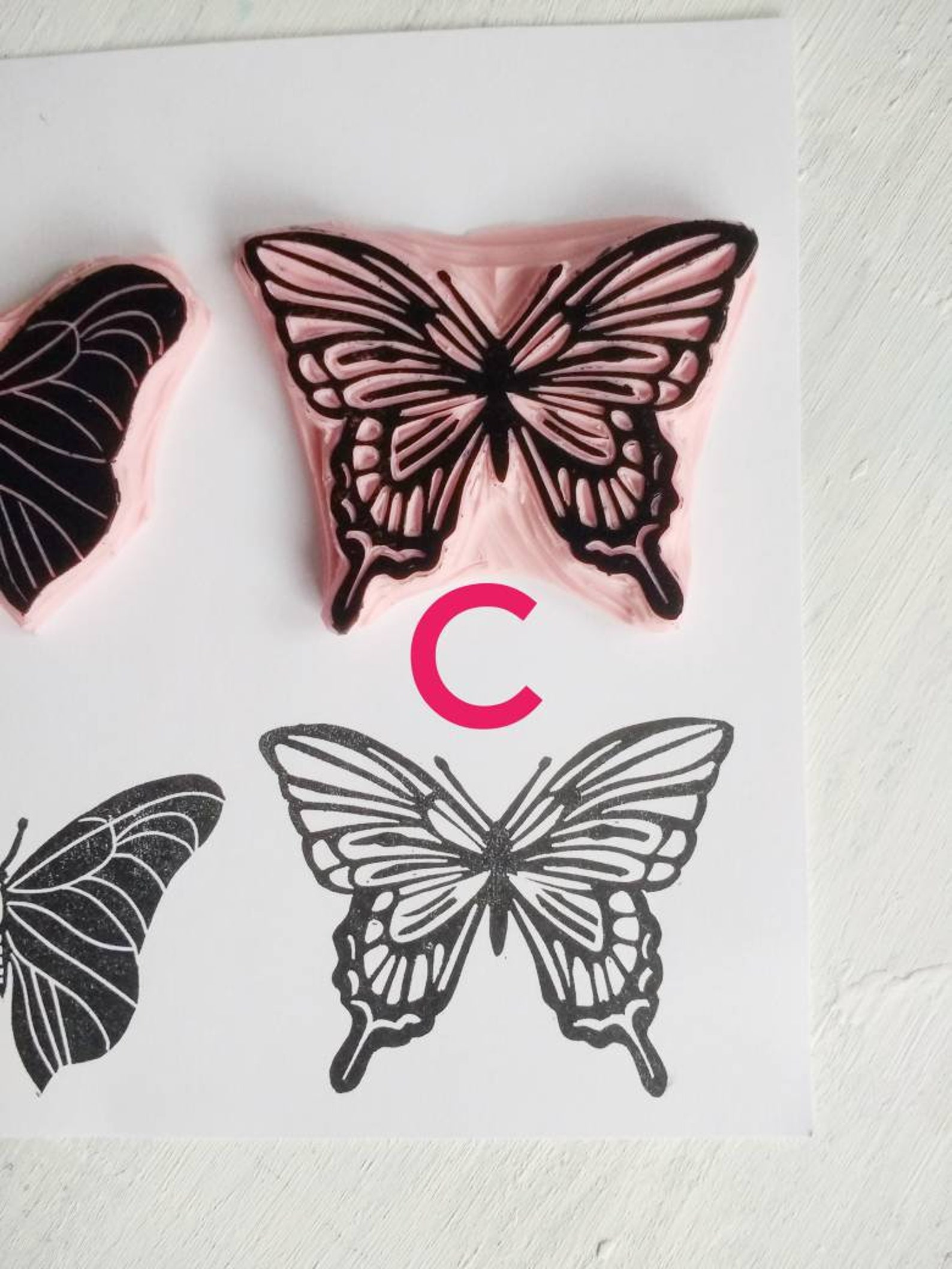 Butterfly Rubber Stamp Set of 3 Butterflies Nature Lover - Etsy UK