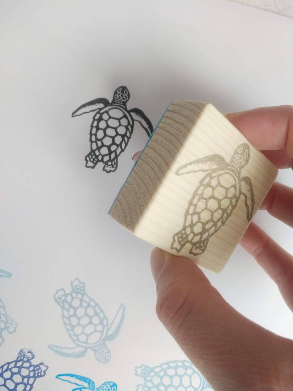 Turtle rubber stamp Tropical sea turtle stamp sealife stamp | Etsy