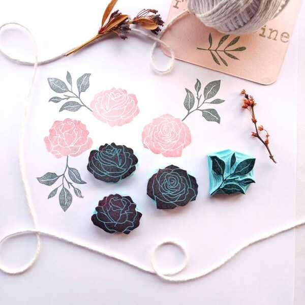 Rose Rubber Stamp - Etsy