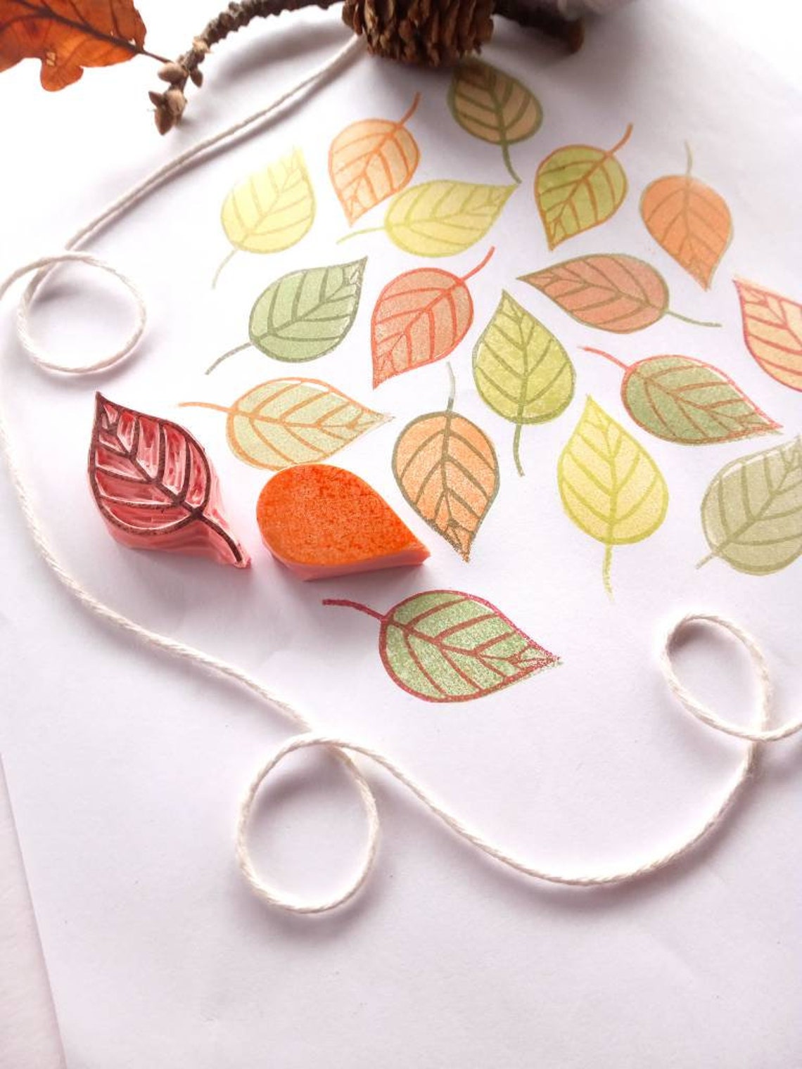 Leaf Rubber Stamp Autumn Leaf Stamp - Etsy