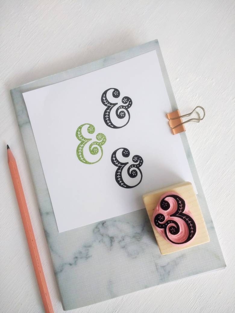 Ampersand rubber stamp initial stamp symbol stamp wedding | Etsy