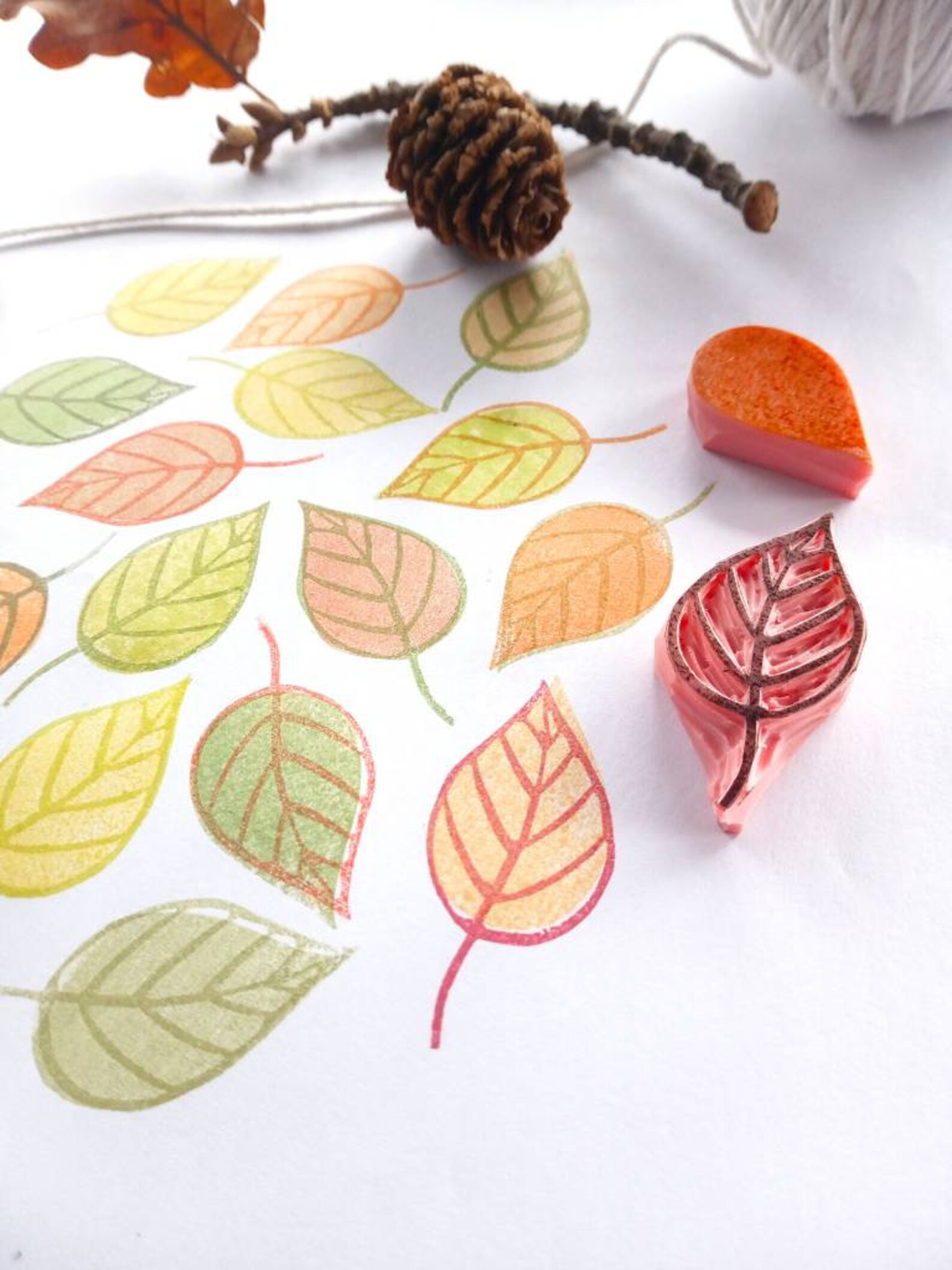 Leaf Rubber Stamp Autumn Leaf Stamp - Etsy