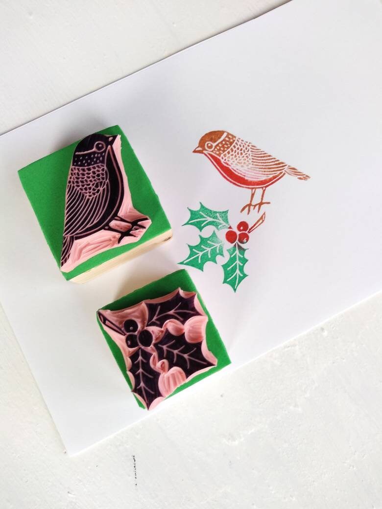 Robin Rubber Stamp Christmas Stamp Set - Etsy UK
