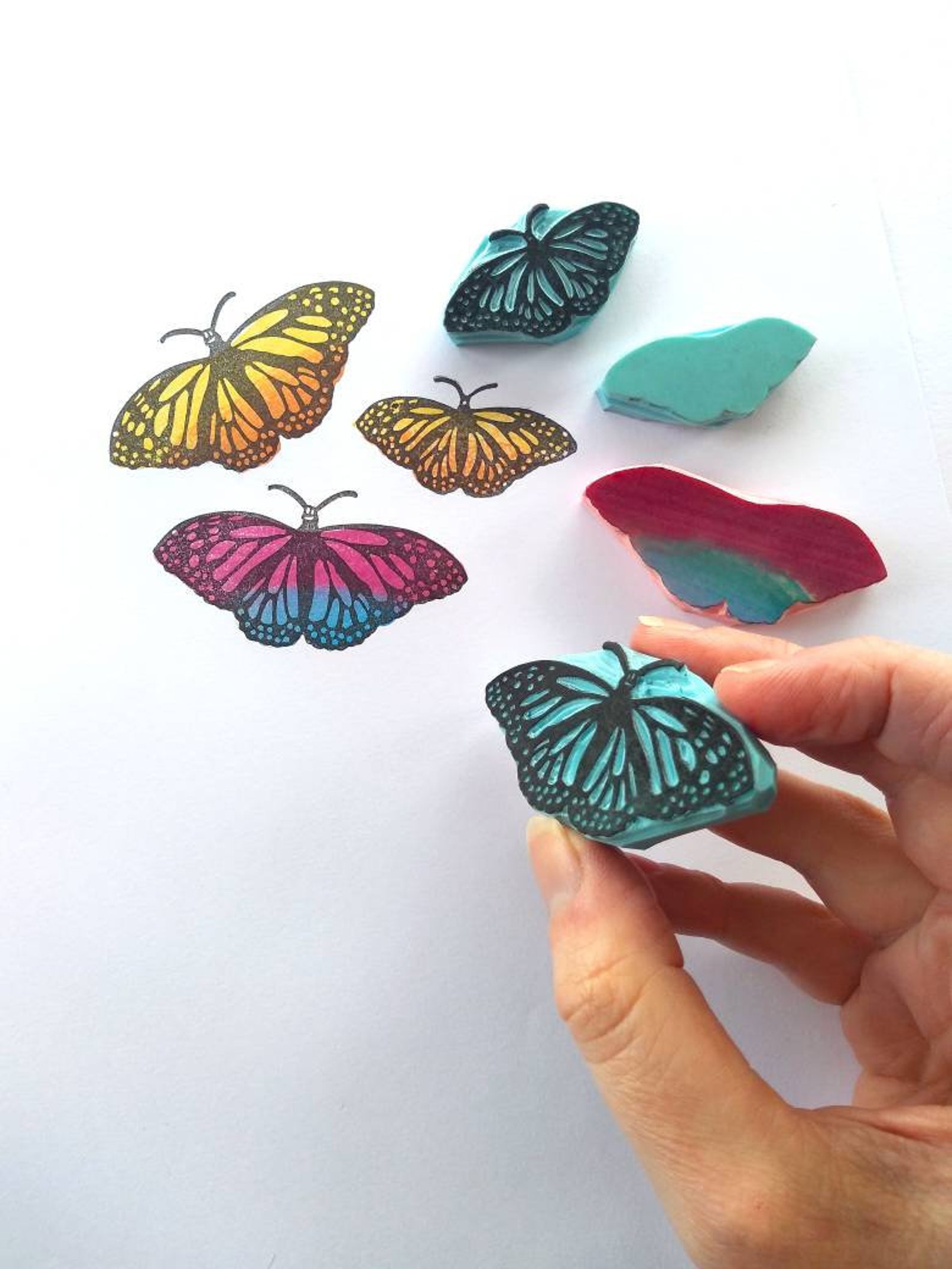Butterfly Rubber Stamp Set. - Etsy
