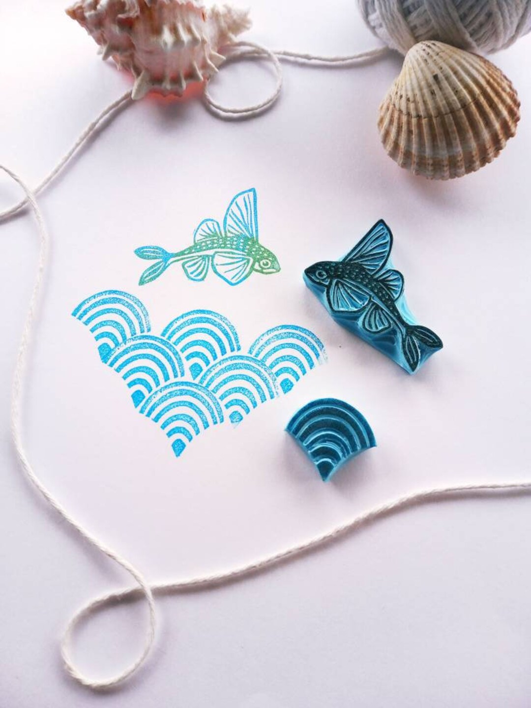 Flying Fish Rubber Stamp. Sealife Rubber Stamp. - Etsy