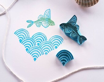 Fish Rubber Stamp | Etsy