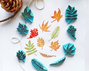 Autumn Leaf Stamp, Rubber Stamp, Hand Carved, Fall Decor, Autumn ...