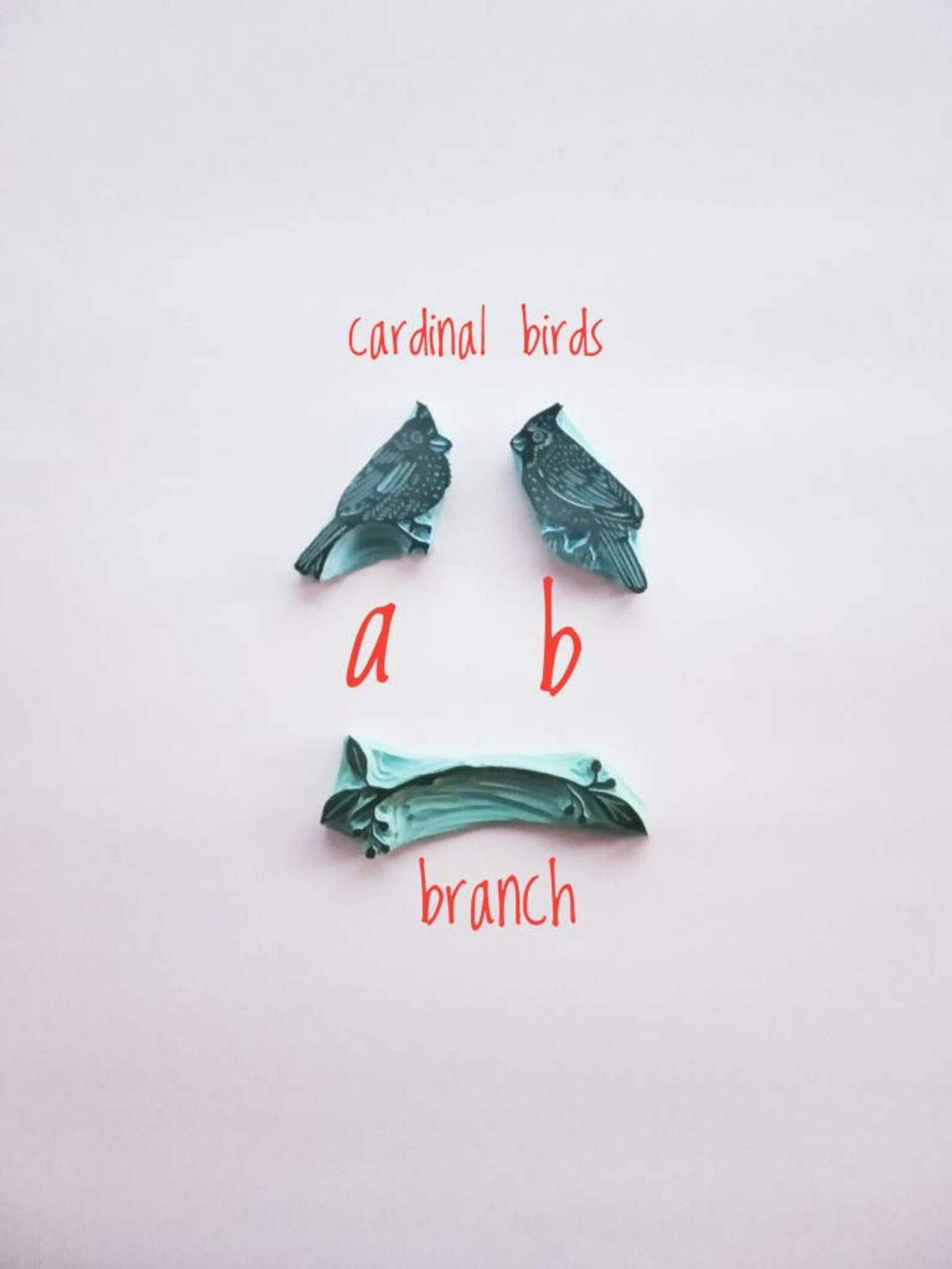 Cardinal Bird Rubber Stamp Christmas Stamps. | Etsy