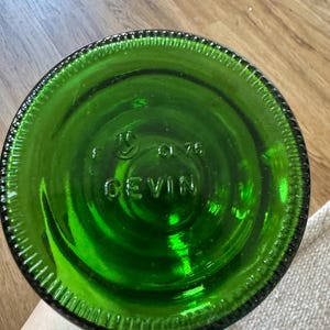 Vintage Mid Century Italian Cevin Green Glass Candle Lamp Genie Bottle ...