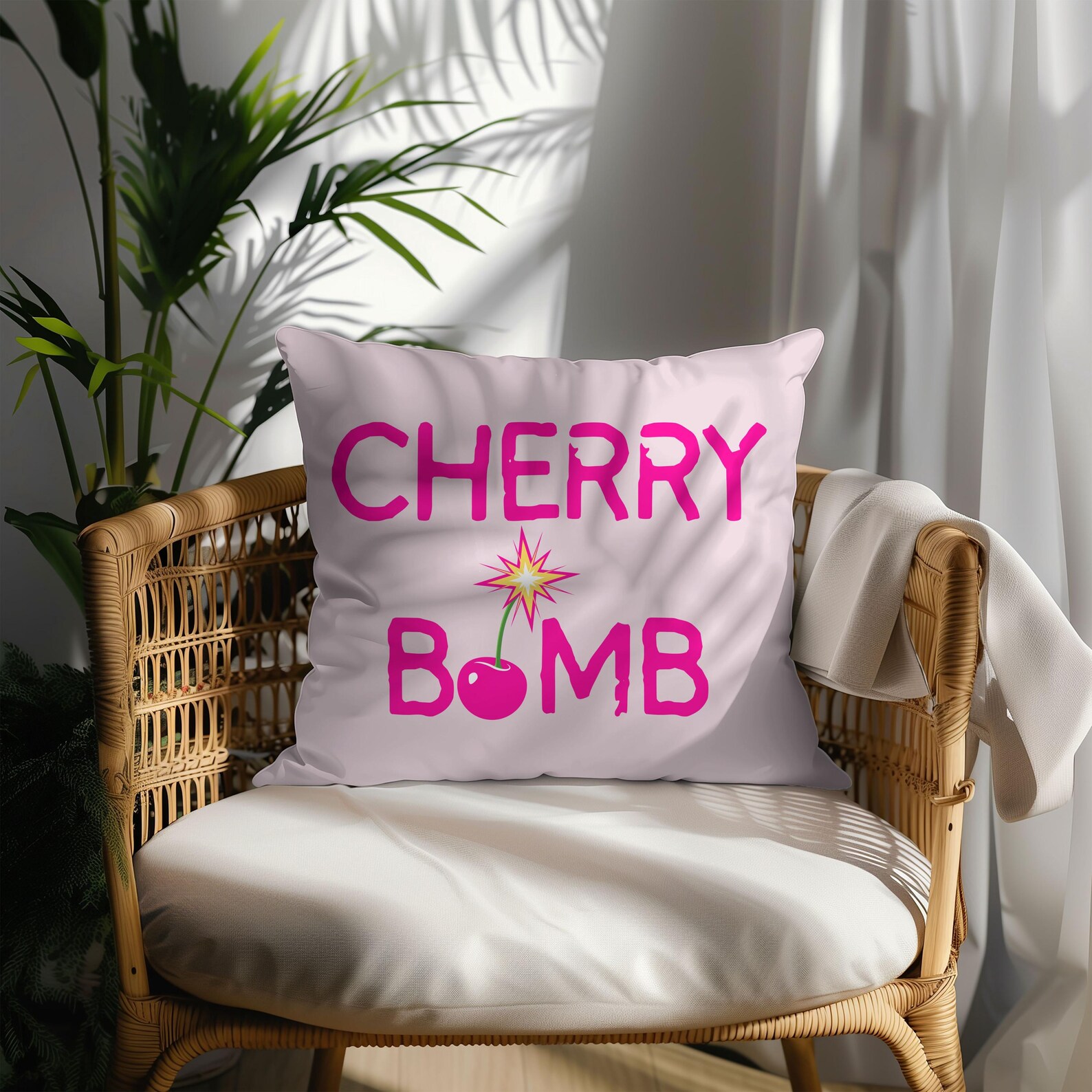 Cherry Bomb Throw Pillow, Coolest Best Housewarming Gift, Eclectic ...