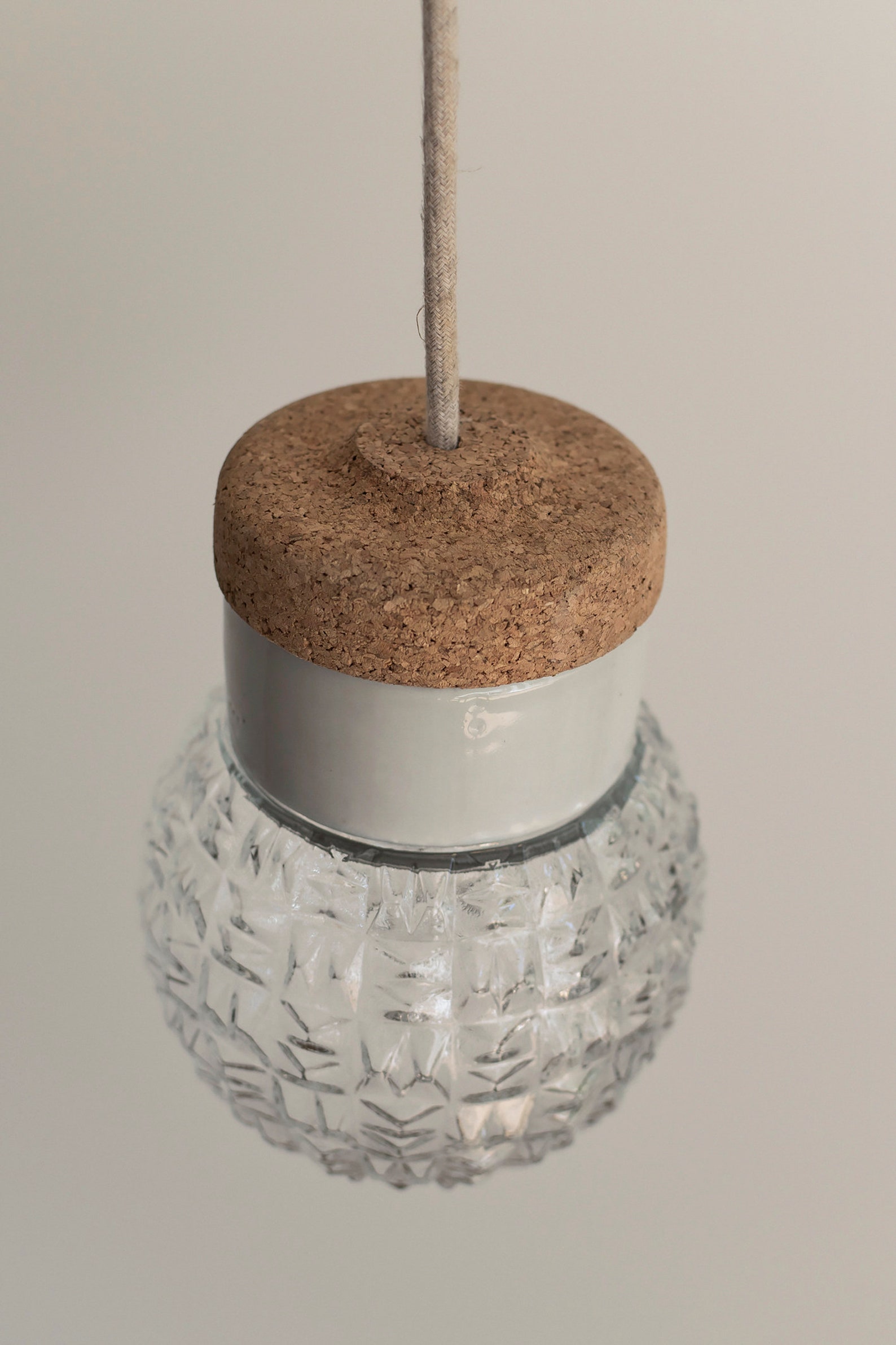 Small Ball Pendant Lamp With Transparent Hand Glown Glass and - Etsy