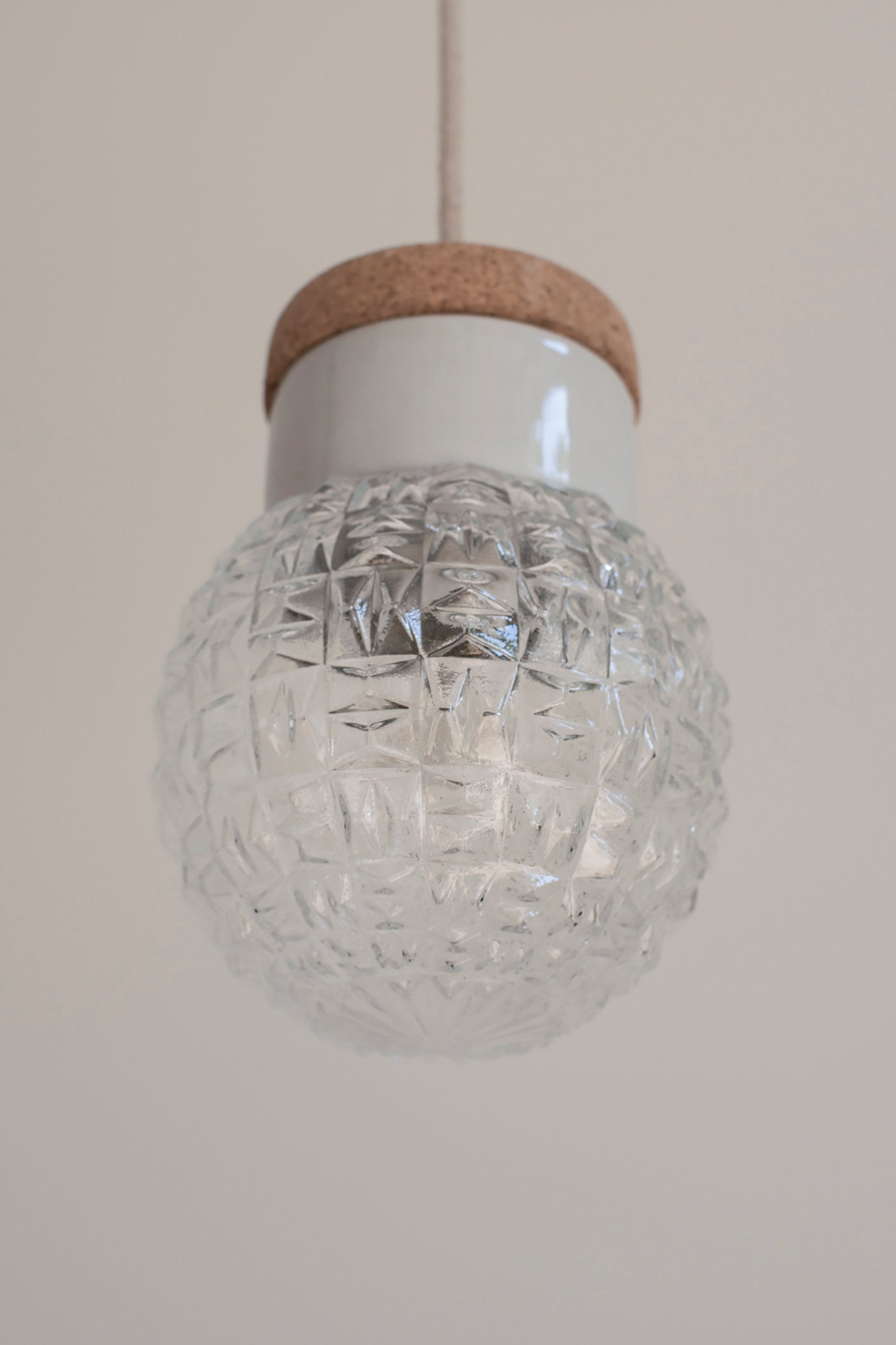 Small Ball Pendant Lamp With Transparent Hand Glown Glass and - Etsy