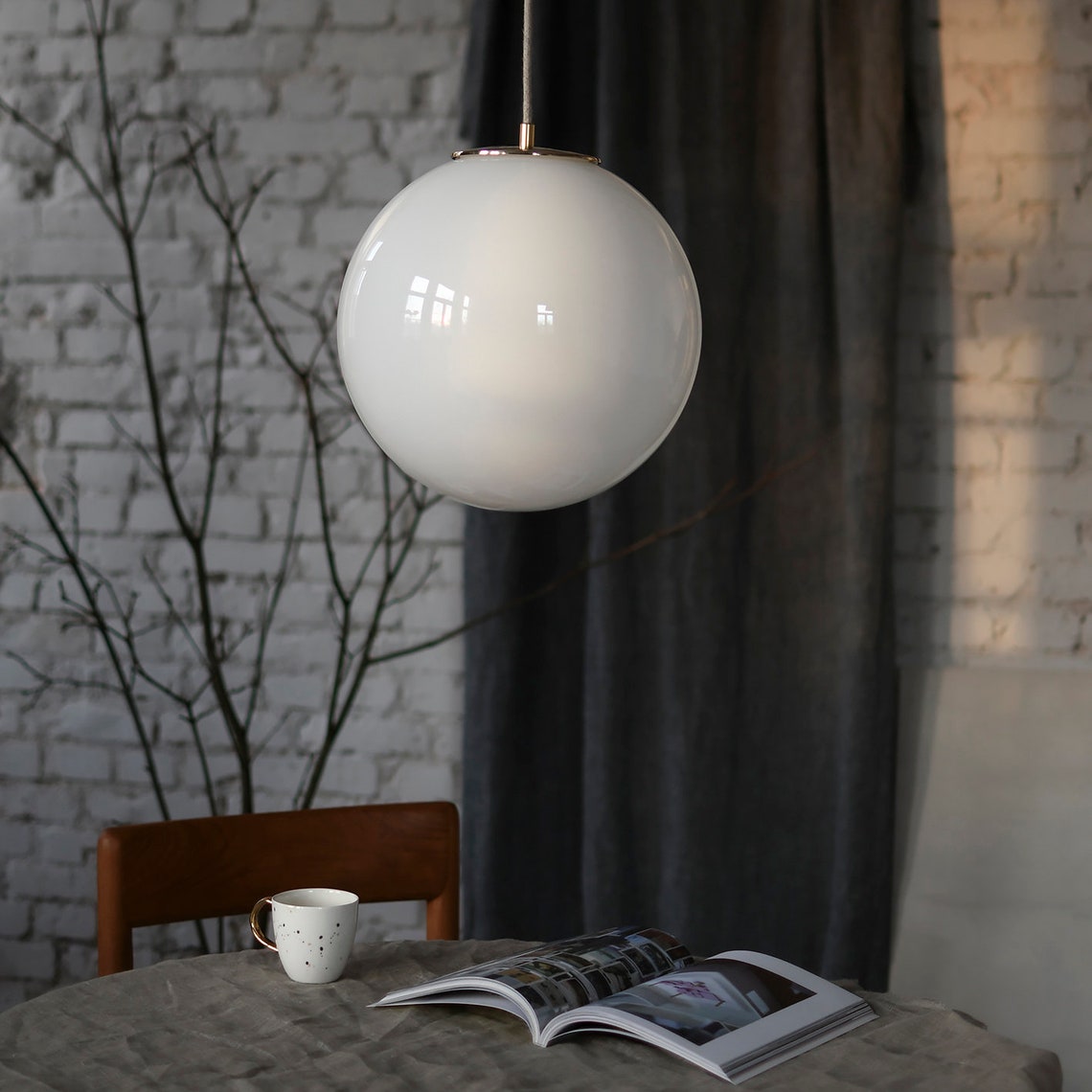 Large Ball Pendant Light Hanging Lamp - Etsy