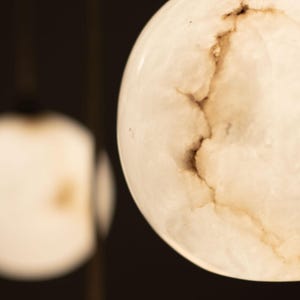 Selene - Alabaster Pendant Light Fixture, Art Deco Pendant Light ...