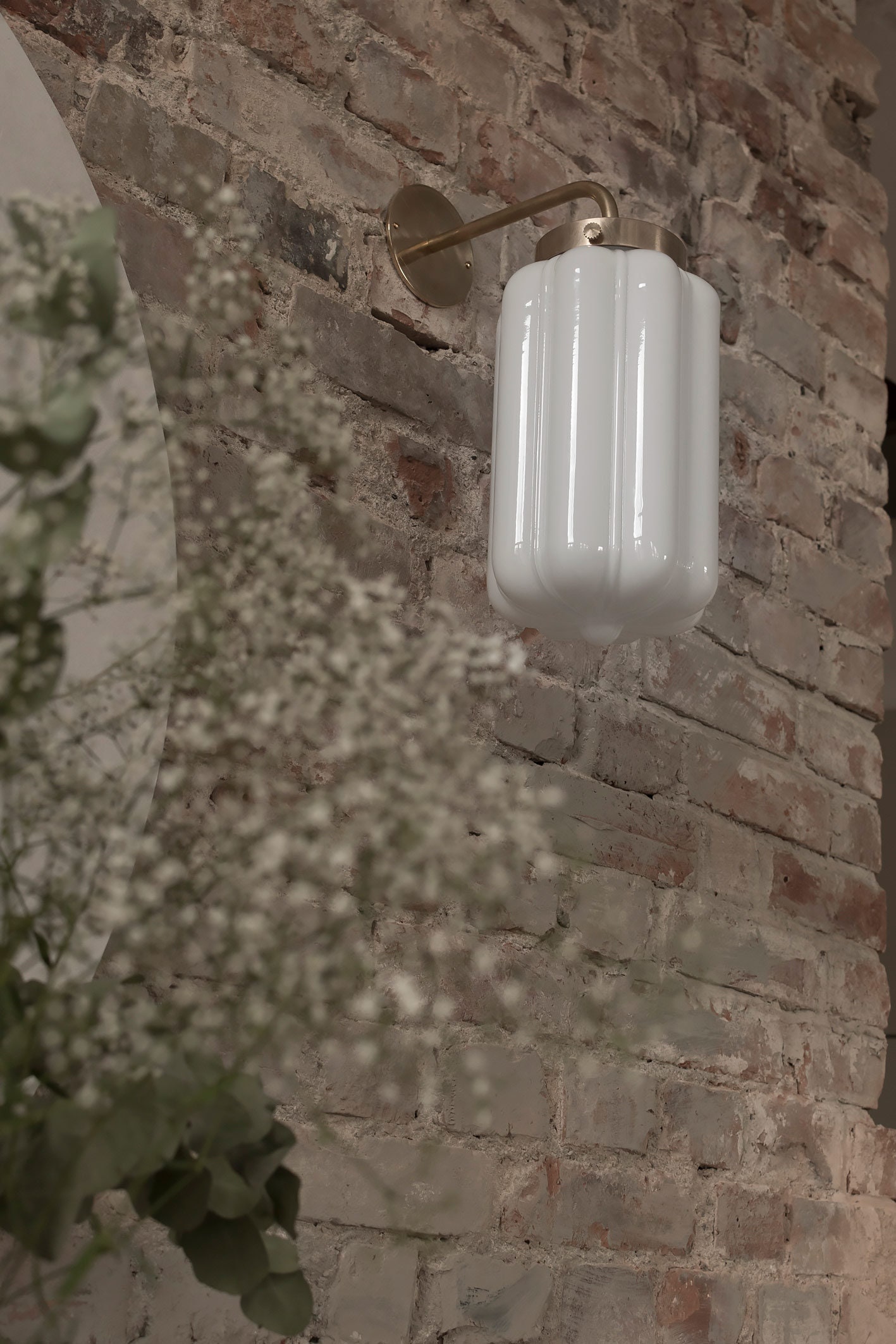 Set of 2 Wall Lamps in Art Deco Style Milk Glass Wall Lamp | Etsy