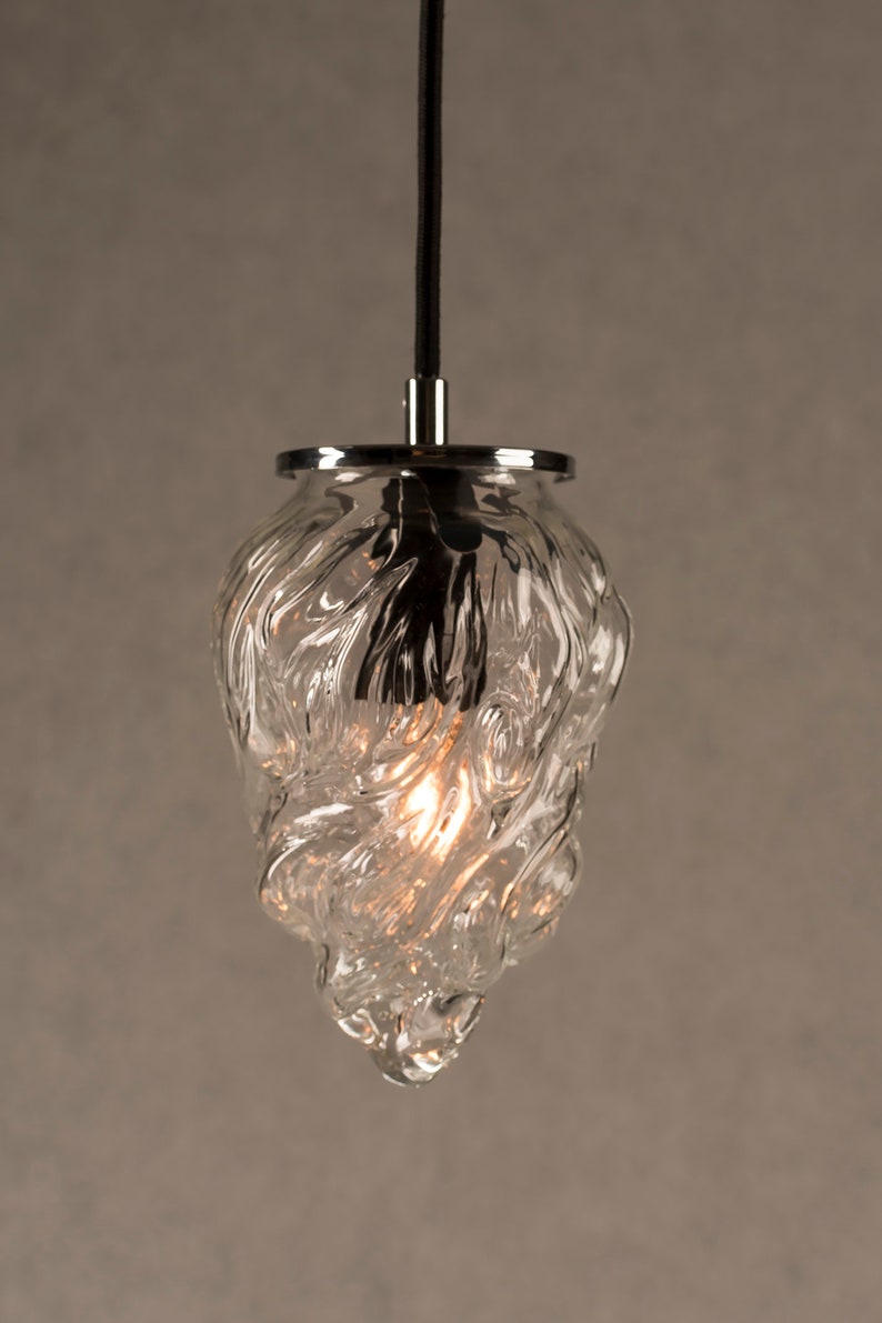 Pendant Lamp With Hand Blown Glass Glass Art Light Clear - Etsy