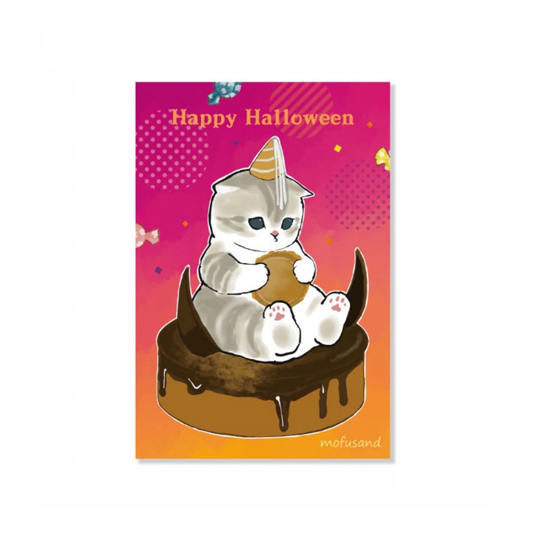 Halloween Post Card mofusand cake - Etsy
