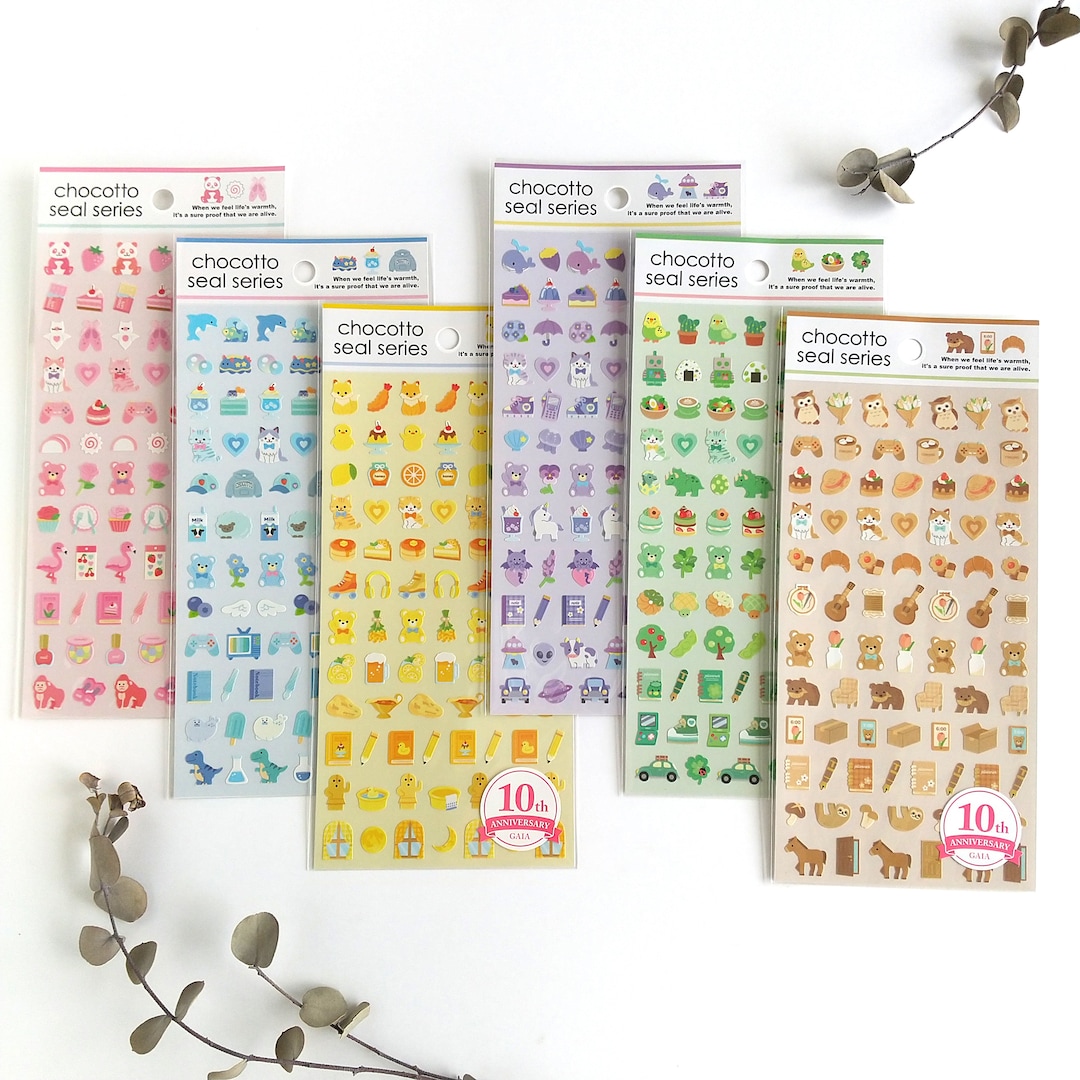 Chocotto Seal "chocotto 10th Anniversary" Mini Sticker From Japan by GAIA - Etsy