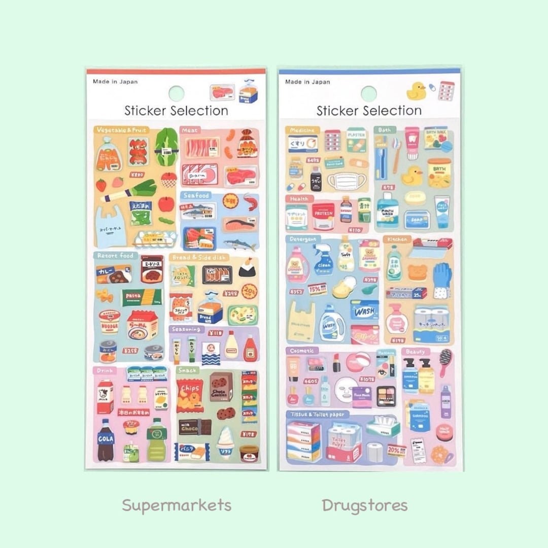 Sticker Selection "miniature" -supermarket / Drugstores- From Japan by ...