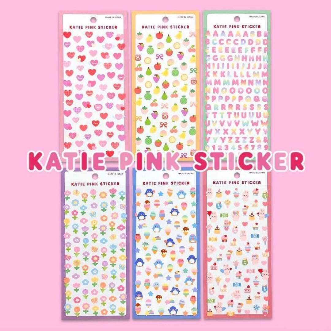 KATIE PINK STICKER Mini Sticker From Japan by Gaia - Etsy