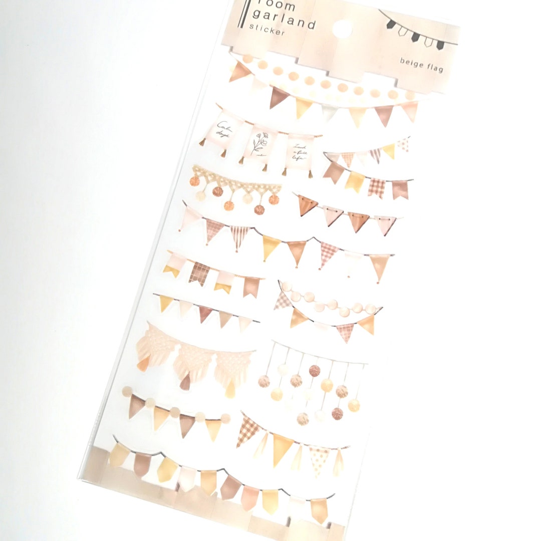 Room Garland Sticker "beige Flag" From Japan (mind Wave) - Etsy