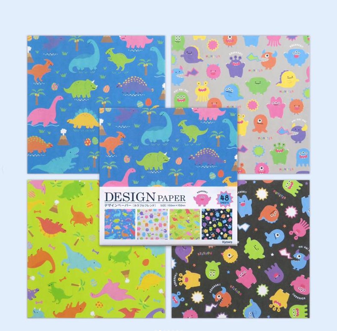 Design Paper "colorful Friend" Origami, Chiyogami - Etsy