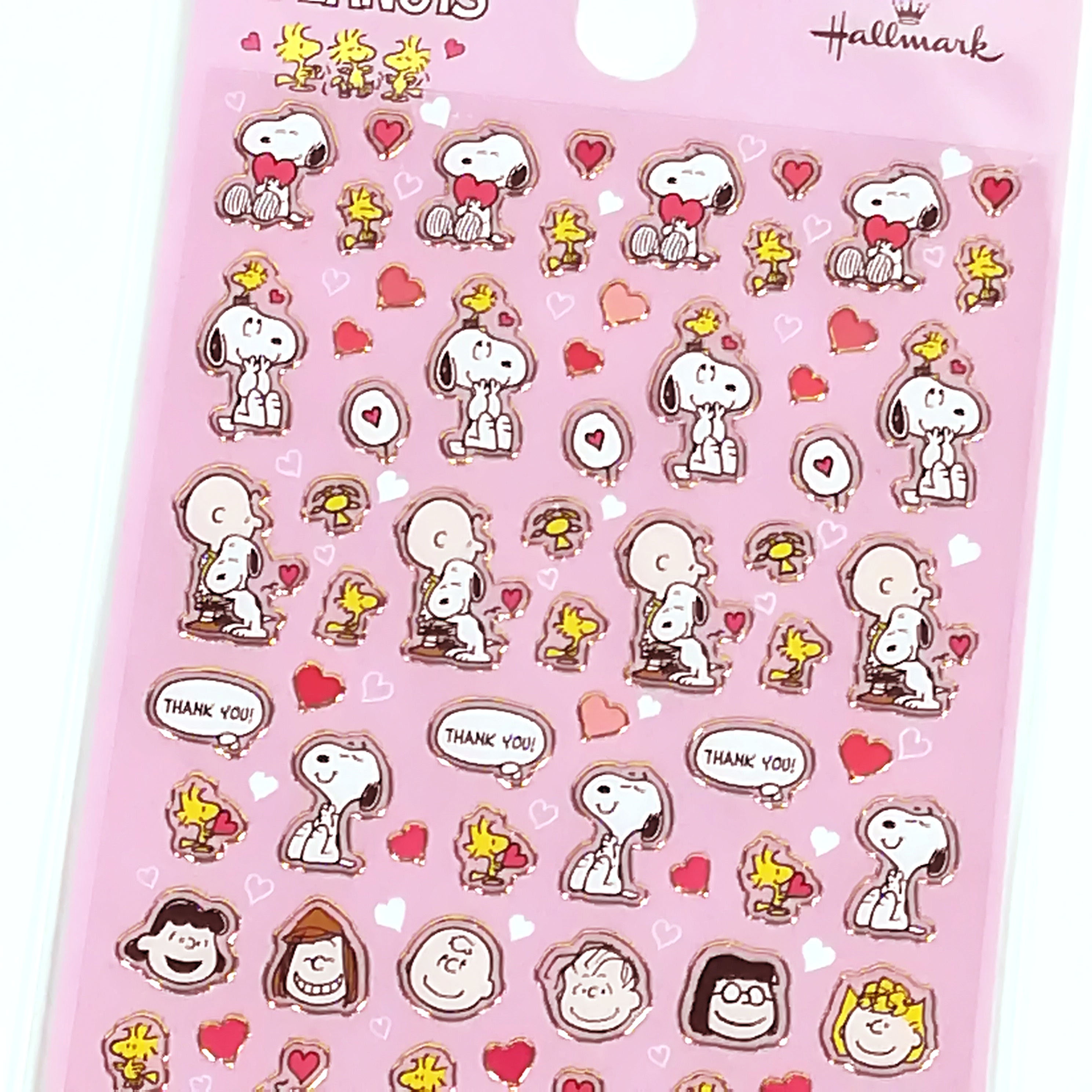 Snoopy pale Pink Mini Sticker hallmark | Etsy