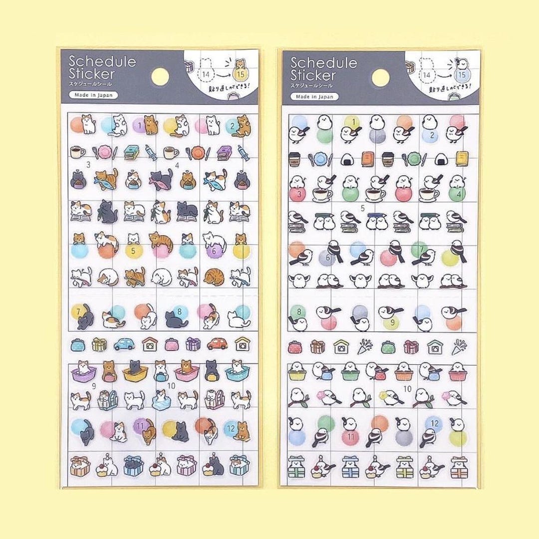 Schedule Sticker "yuru Neko/yuru Shimaenaga" From Japan - Etsy