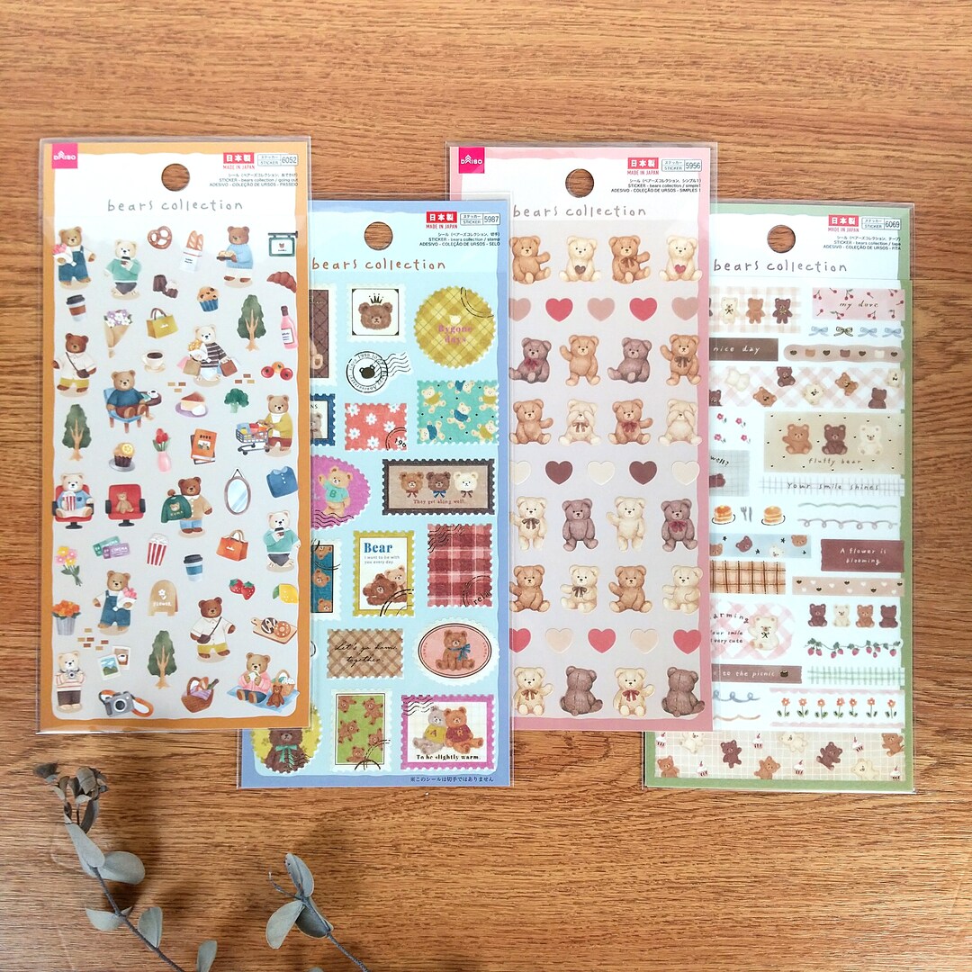 Bears Collection Sticker From Japan DAISO - Etsy