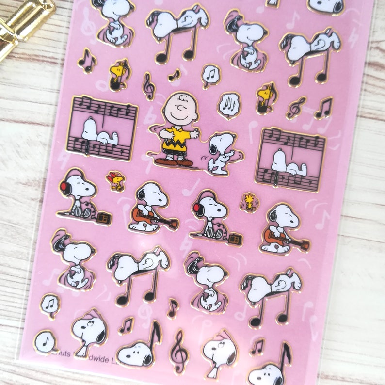 Snoopy Stickersmini Stickers music for | Etsy