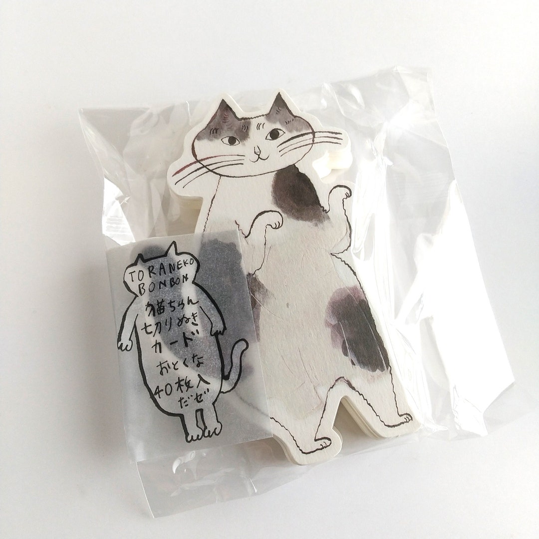 Tora Neko Bon Bon Die Cut Card D - Etsy