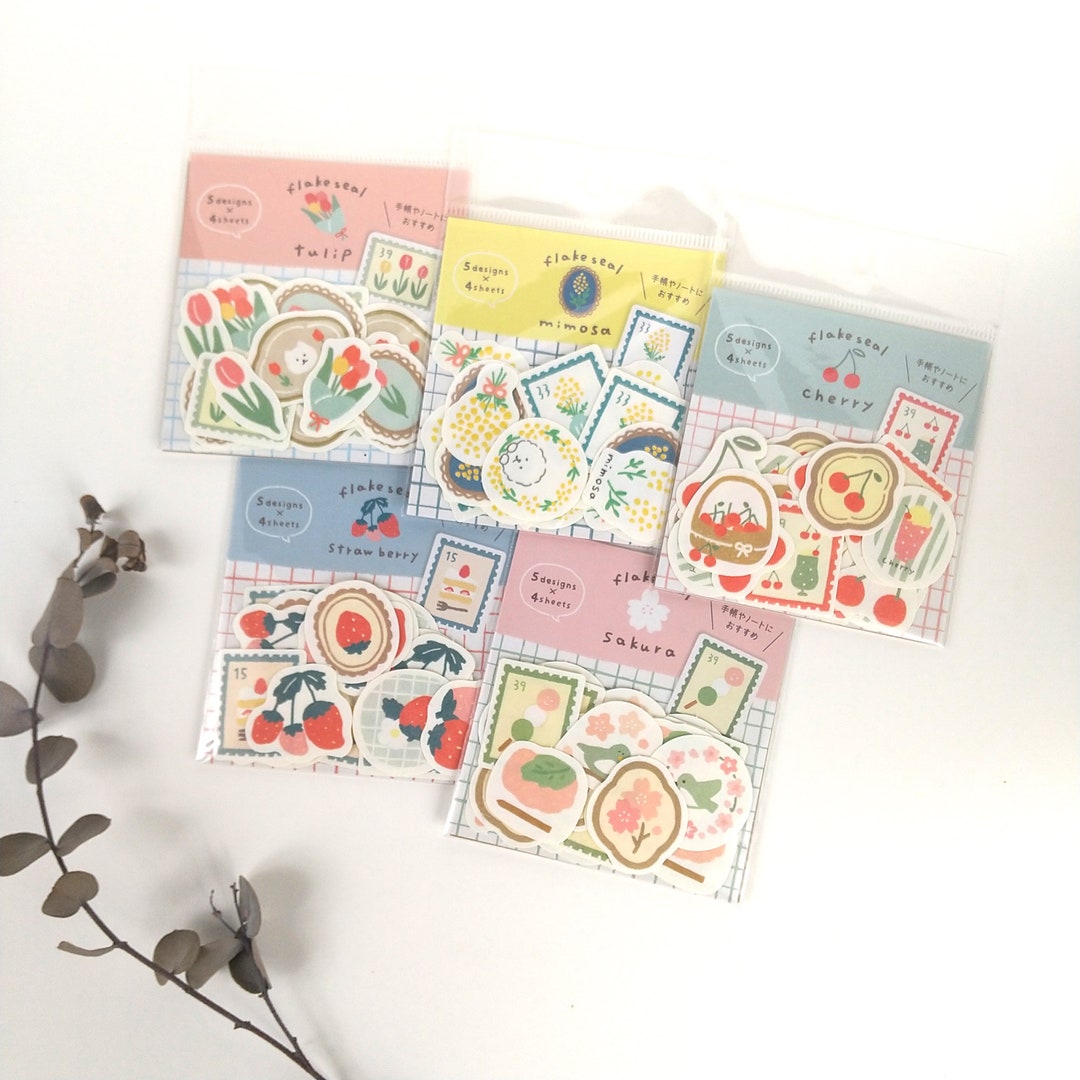 Washi Flake Sticker "spring" by Frukawashiko - Etsy