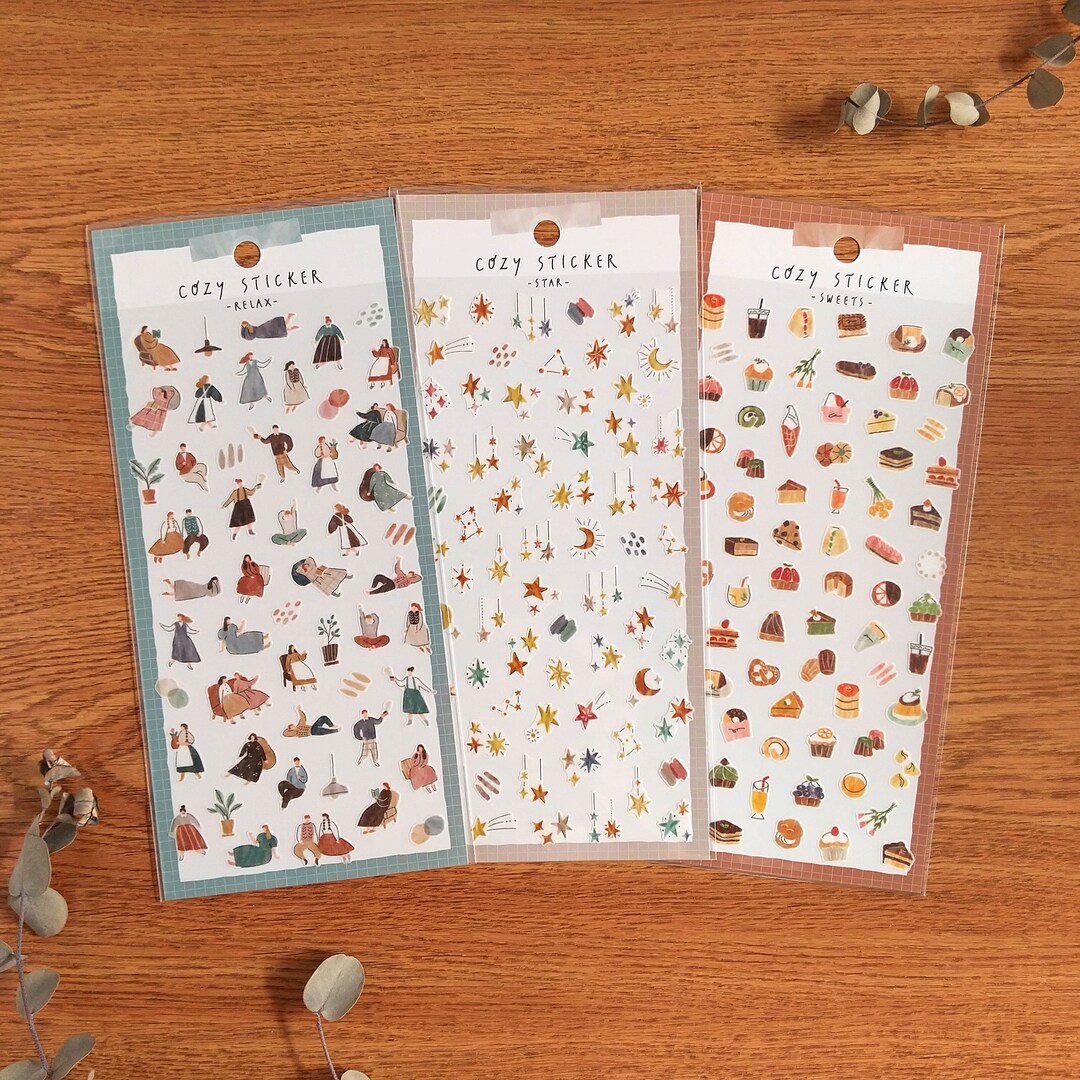 New Design! Cozy Sticker "relax/star/sweets" Masking Sticker From Japan ...