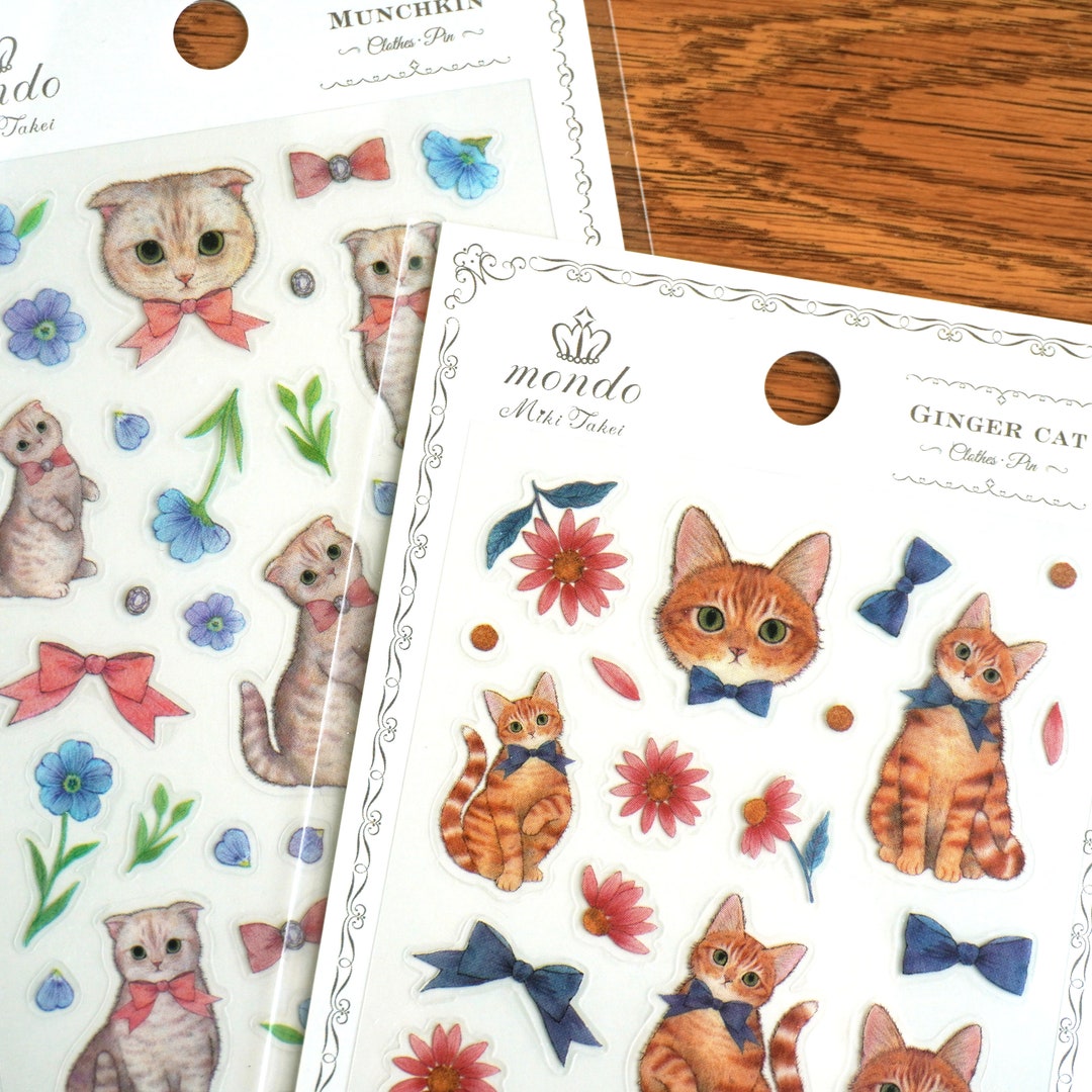 Miki Takei Mondo Clear Sticker "ginger Cat/munchkin" From Japan by ...